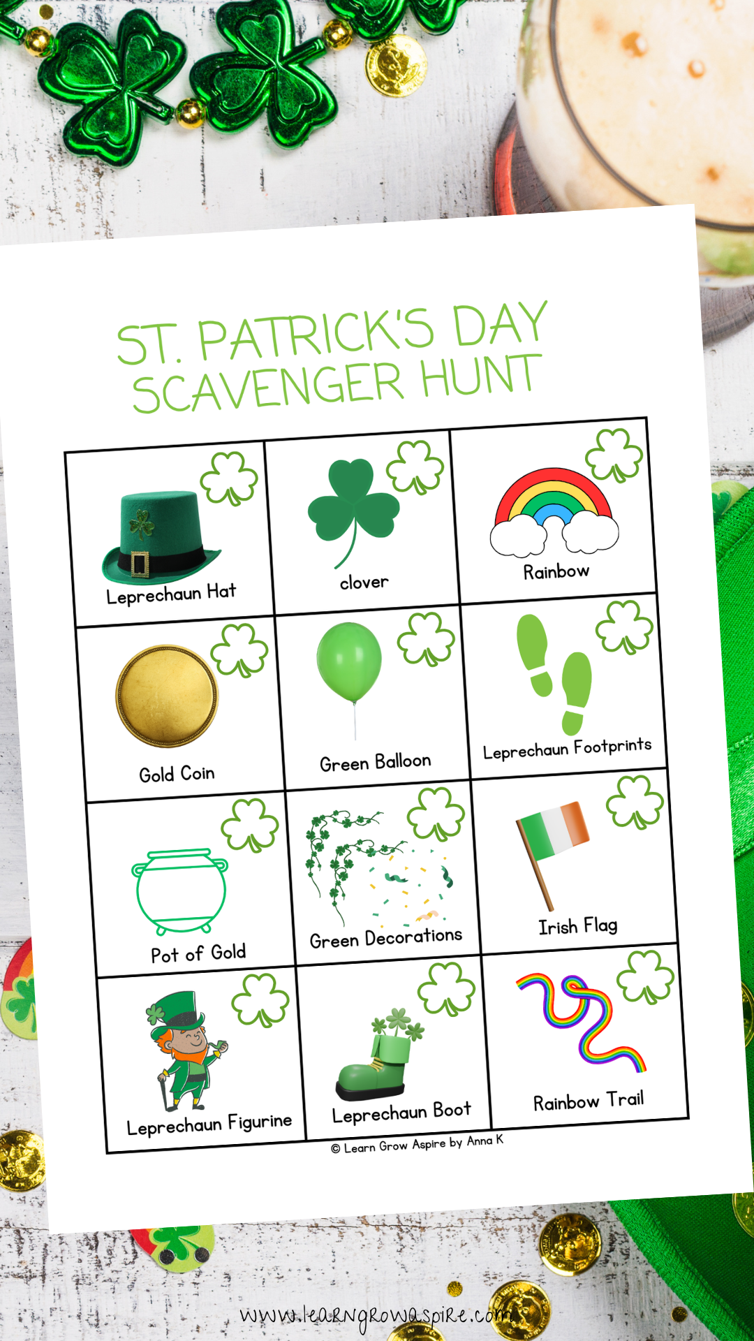 St. Patrick’s Day Scavenger Hunt (FREE Download) | Learn Grow Aspire