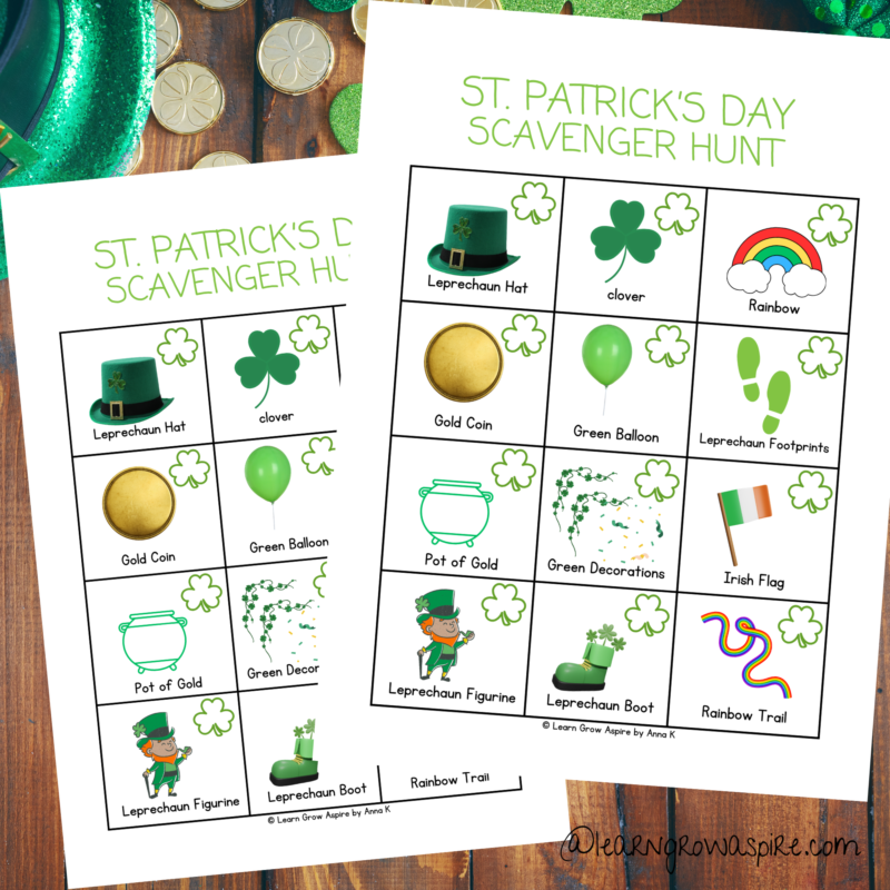 St. Patrick’s Day Scavenger Hunt (FREE Download) | Learn Grow Aspire