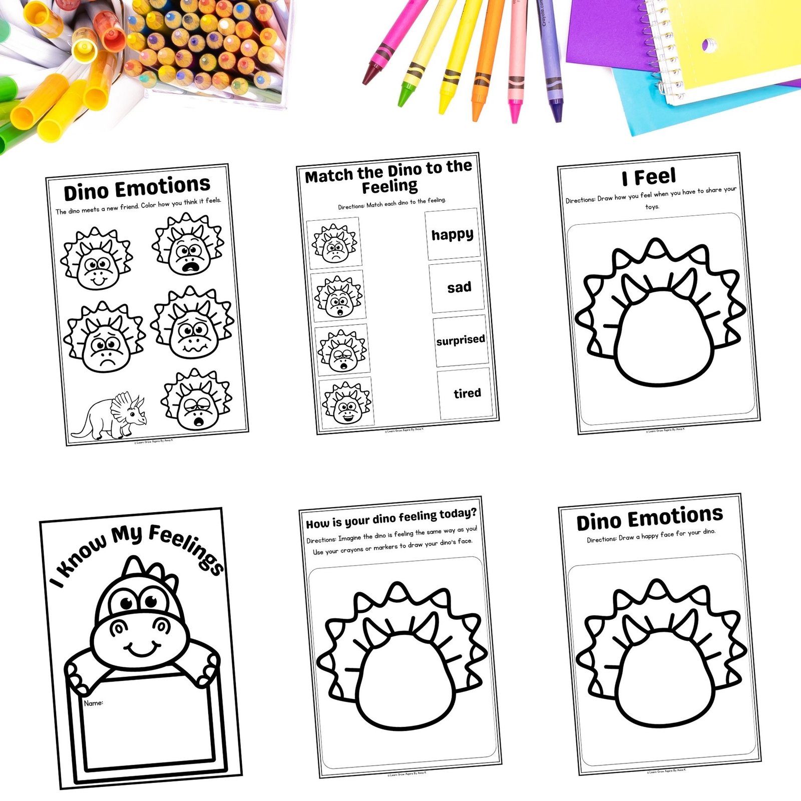 Identifying Emotions For Kids Worksheets | Learn Grow Aspire