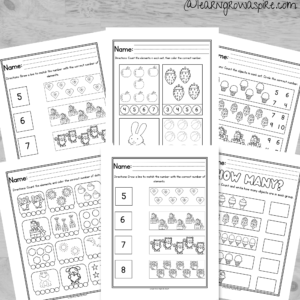 Number Matching Worksheets For Preschool Printable | Learn Grow Aspire