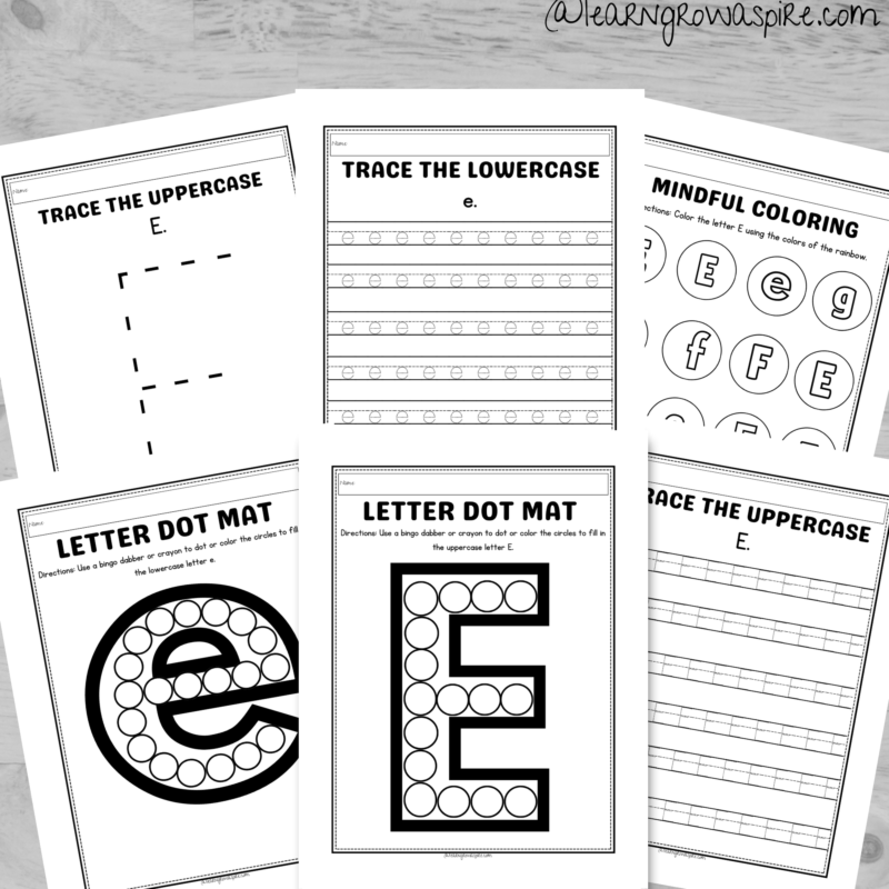 Preschool Letter E Worksheets(FREE DOWNLOAD) | Learn Grow Aspire