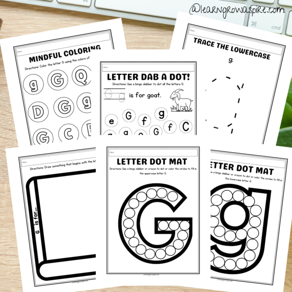 Preschool Letter G Worksheets (FREE Download) | Learn Grow Aspire