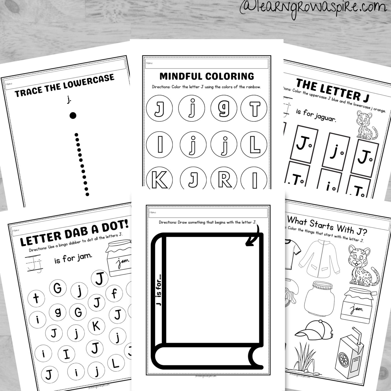 Preschool Letter J Worksheets (FREE Download) | Learn Grow Aspire