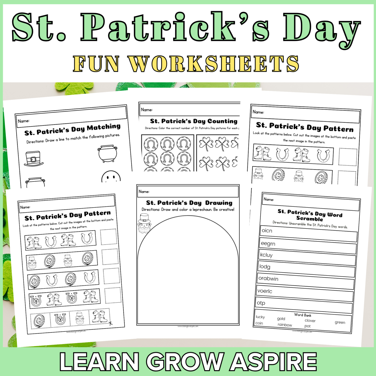 Free St. Patrick’s Day Printable Activities | Learn Grow Aspire