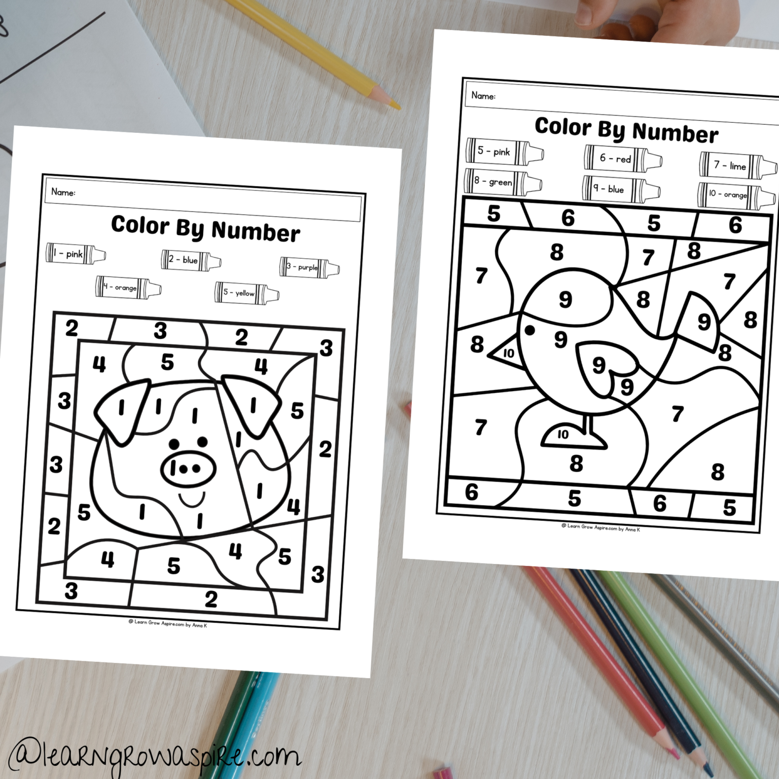 Animal Color By Number Printable (FREE Download) | Learn Grow Aspire
