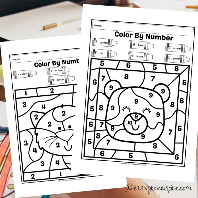 Animal Color By Number Printable (FREE Download) | Learn Grow Aspire