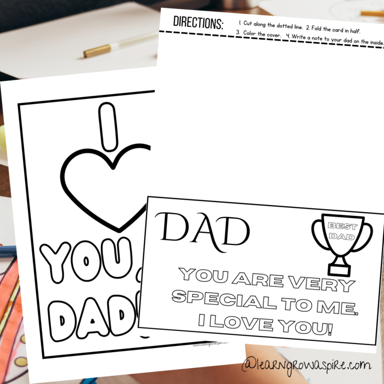 Free Printable Father's Day Cards and Activities For Kids | Learn Grow ...