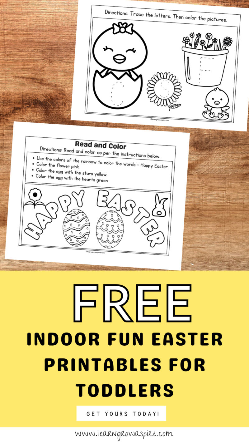 Free Easter Printables For Toddlers | Learn Grow Aspire