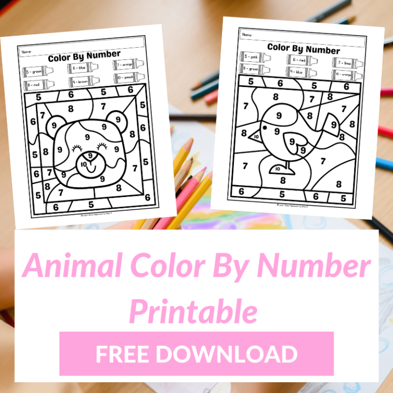 Animal Color By Number Printable (FREE Download) | Learn Grow Aspire