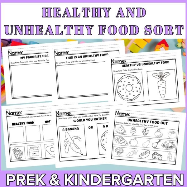Healthy Unhealthy Food Sort (Free Download) | Learn Grow Aspire
