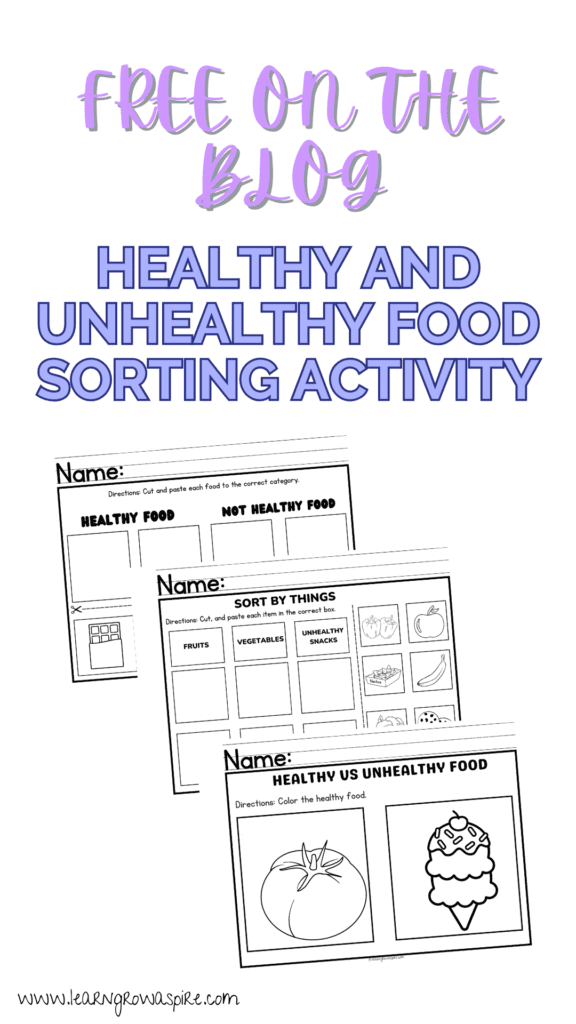 Healthy Unhealthy Food Sort (Free Download) | Learn Grow Aspire