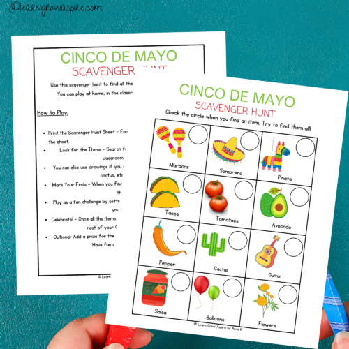 FREE Cinco de Mayo Scavenger Hunt Printable | Learn Grow Aspire
