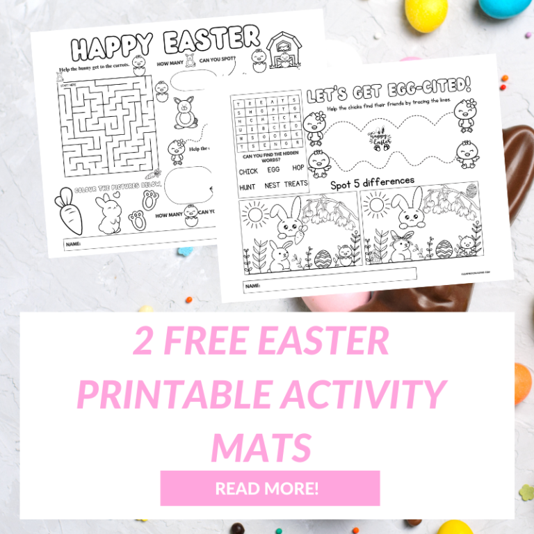 Easter Activity Placemats For Kids (FREE Download) | Learn Grow Aspire