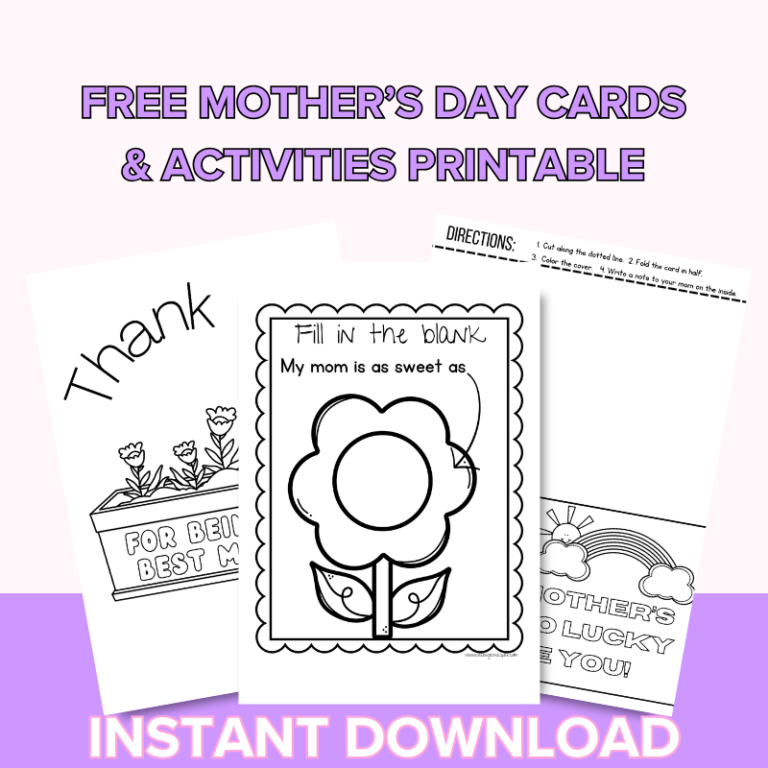 Printable Mother's Day Cards And Activities | Learn Grow Aspire