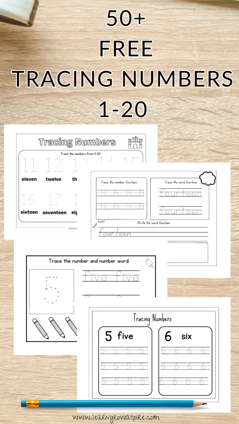 50+ Free Tracing Numbers 1-20 Worksheets | Learn Grow Aspire
