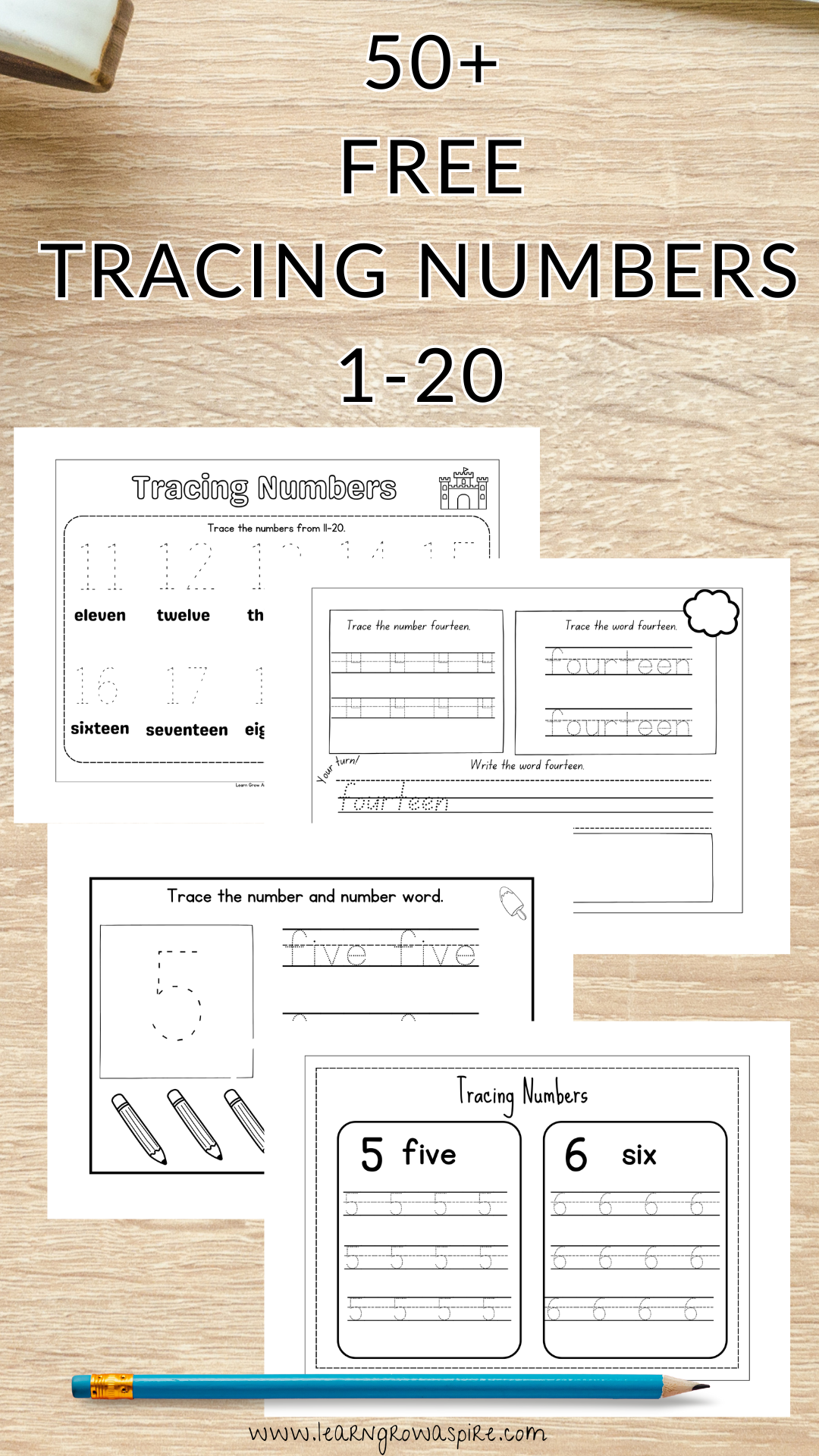 50+ Free Tracing Numbers 1-20 Worksheets | Learn Grow Aspire