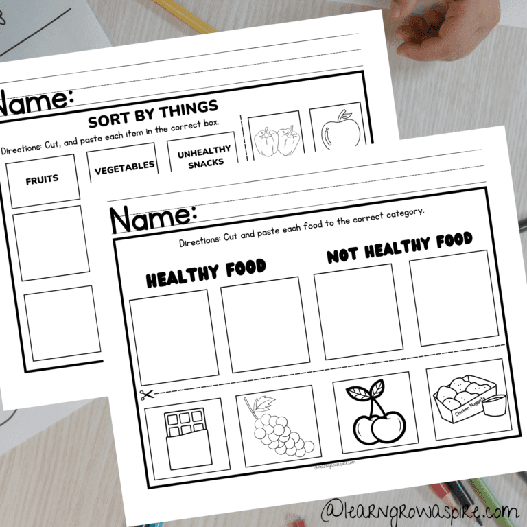 Healthy Unhealthy Food Sort (Free Download) | Learn Grow Aspire