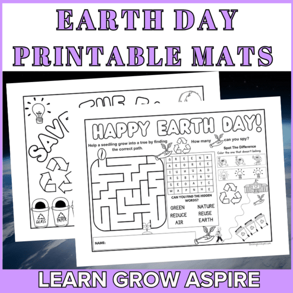 Earth Day Printable Activities For Kids Pdf | Learn Grow Aspire