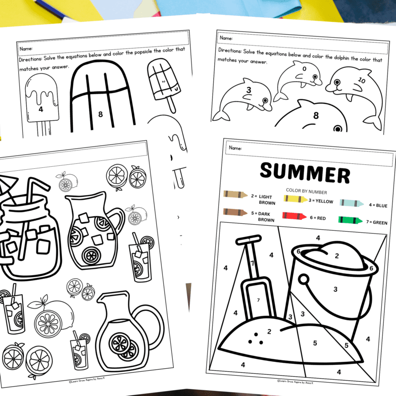 16 Free Printable Summer Coloring Pages For Kids | Learn Grow Aspire