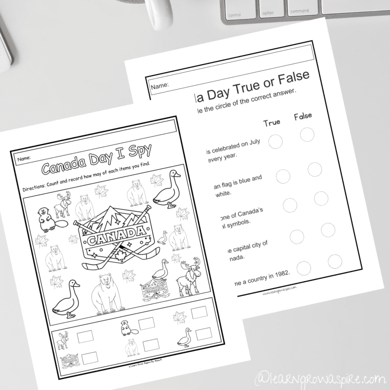 Free Canada Day Printable Activities For Kids | Learn Grow Aspire
