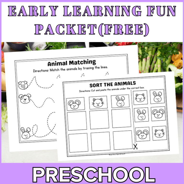 Preschool Fun Packet Free Download | Learn Grow Aspire