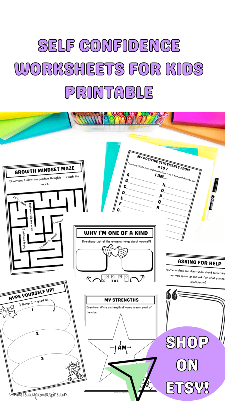 Printable Self-Esteem Activities For Kids | Learn Grow Aspire