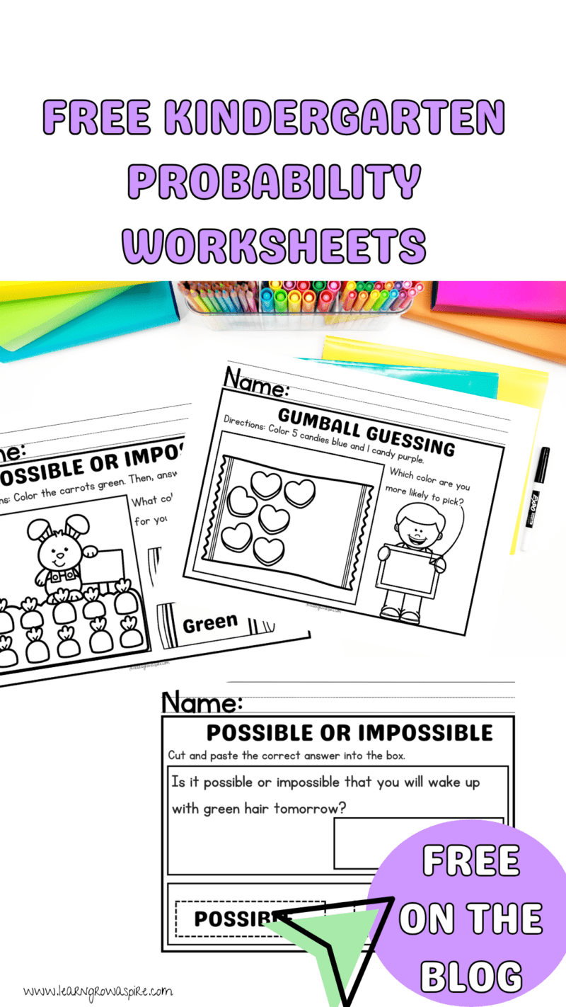 Free Kindergarten Probability Worksheets | Learn Grow Aspire