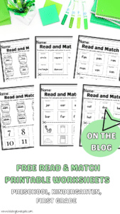 Read And Match Worksheets Free Printable | Learn Grow Aspire