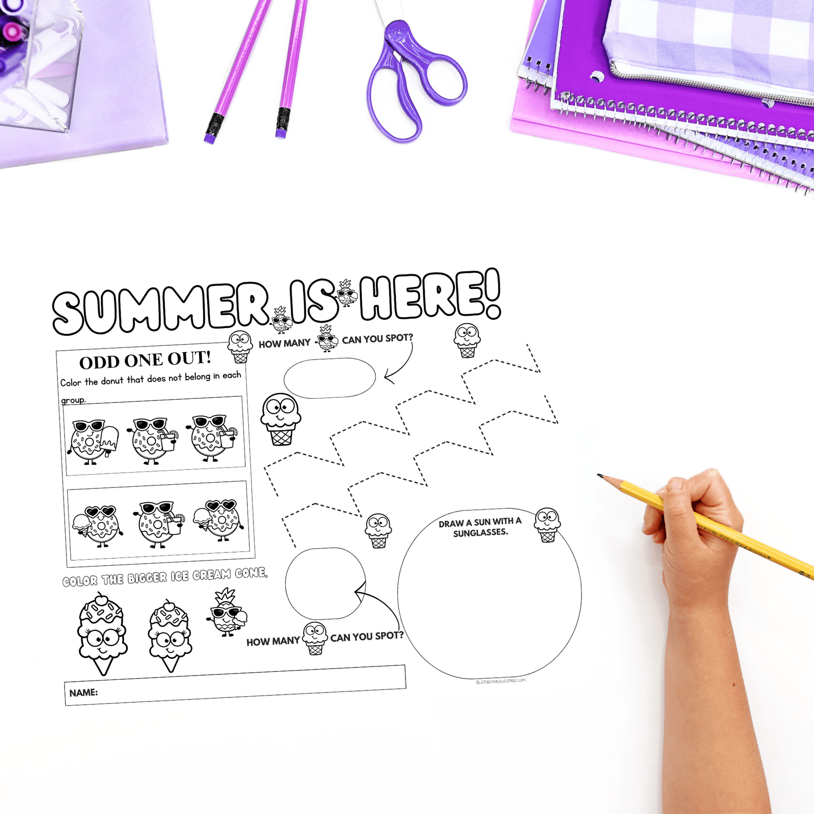 Free Printable Summer Activity Mat for Kids | Learn Grow Aspire
