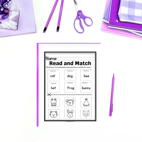 Read And Match Worksheets Free Printable | Learn Grow Aspire