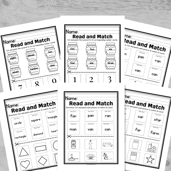 Read And Match Worksheets Free Printable | Learn Grow Aspire