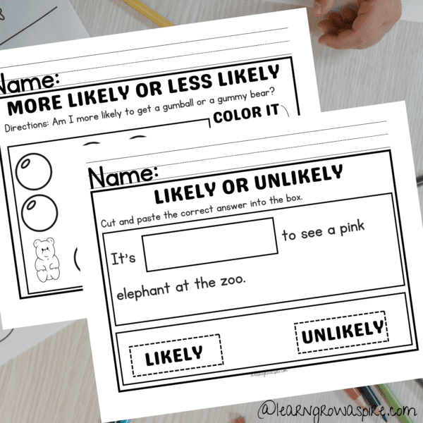 Free Kindergarten Probability Worksheets | Learn Grow Aspire