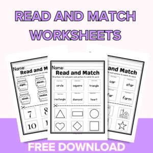 Read And Match Worksheets Free Printable | Learn Grow Aspire