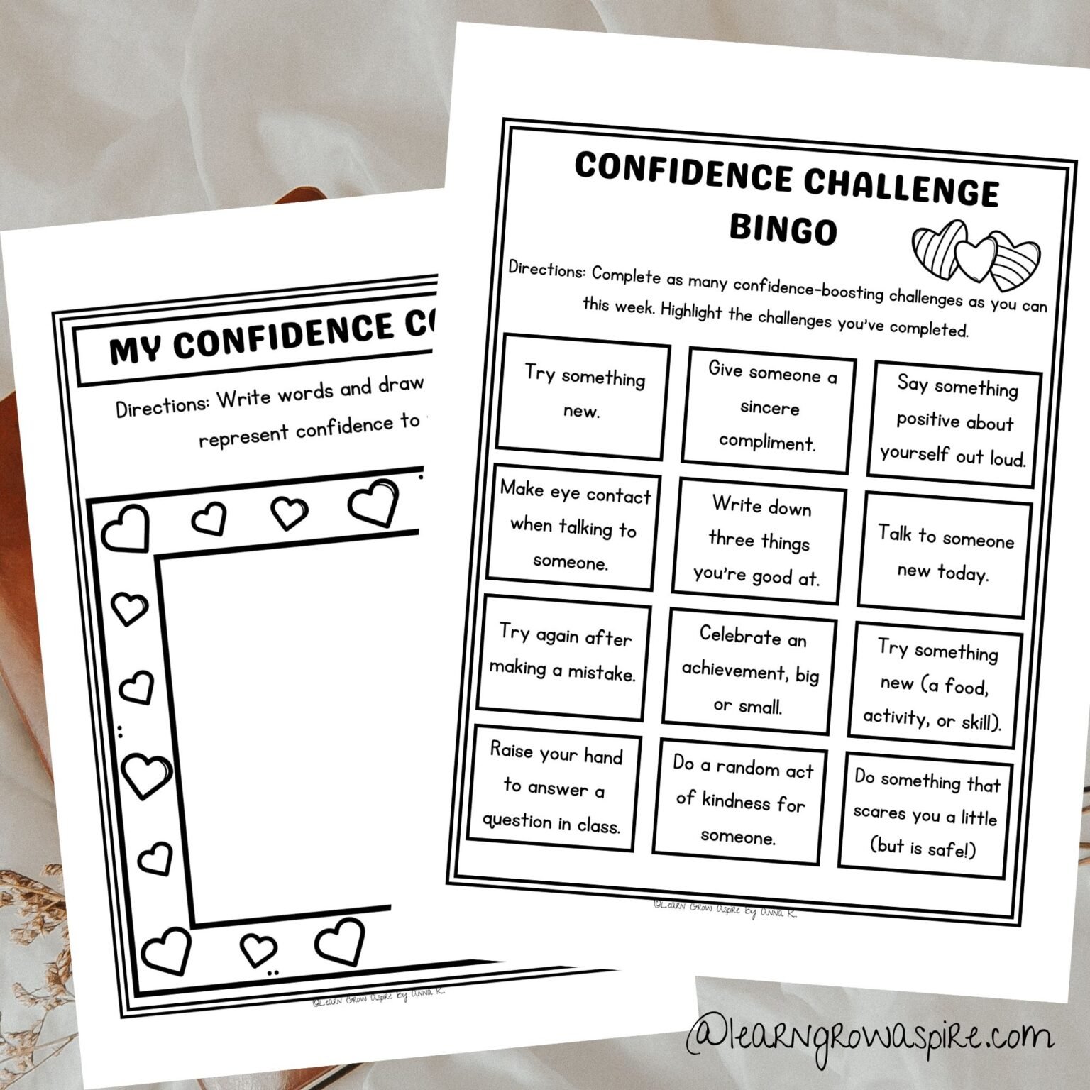 Printable Self-Esteem Activities For Kids | Learn Grow Aspire