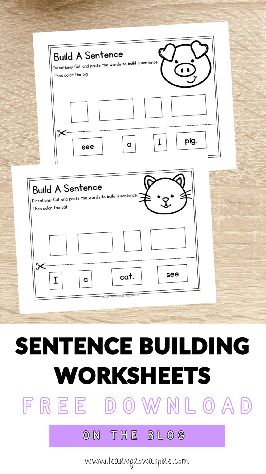 Free Printable Sentence Building Worksheets