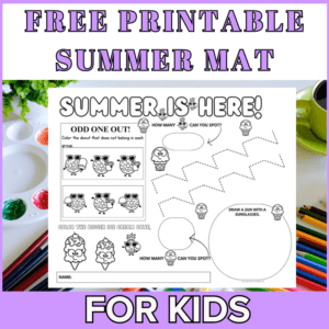 Free Printable Summer Activity Mat for Kids | Learn Grow Aspire