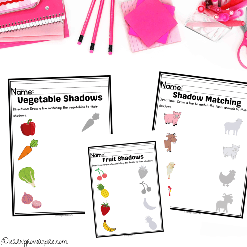 Free Printable Shadow Matching Worksheets