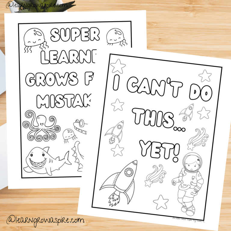 Free Printable Growth Mindset Coloring Pages For Kids | Learn Grow Aspire