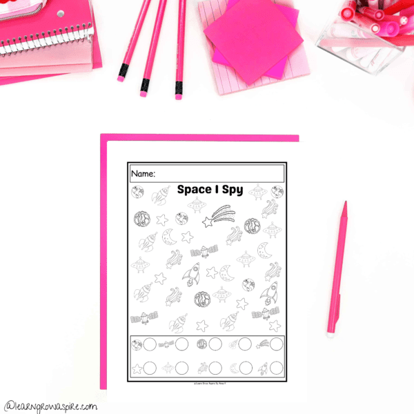 Space I Spy Activities Free Printables | Learn Grow Aspire