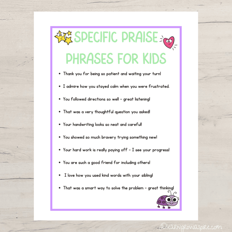 The Power of Specific Praise for Kids | Learn Grow Aspire