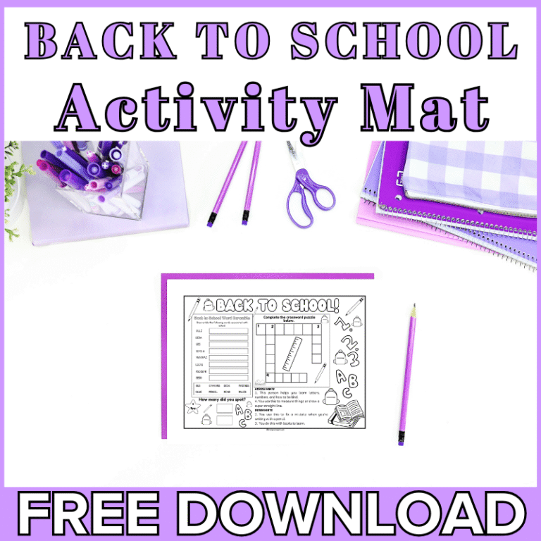 A Fun Back to School Activity Mat For Your Students | Learn Grow Aspire