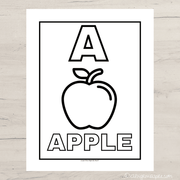 Free Preschool A to Z Alphabet Coloring Pages | Learn Grow Aspire