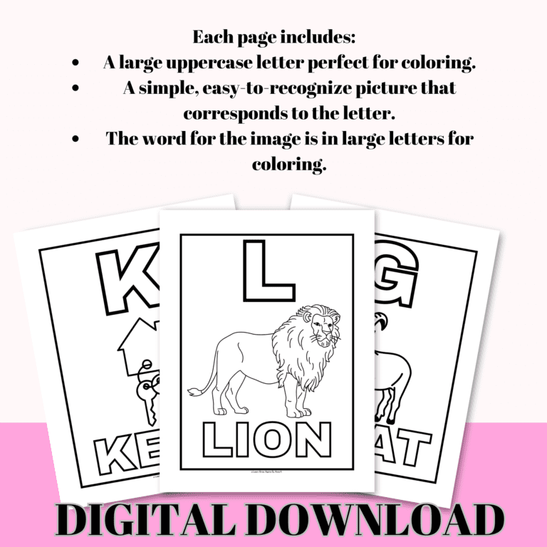 Free Preschool A to Z Alphabet Coloring Pages | Learn Grow Aspire