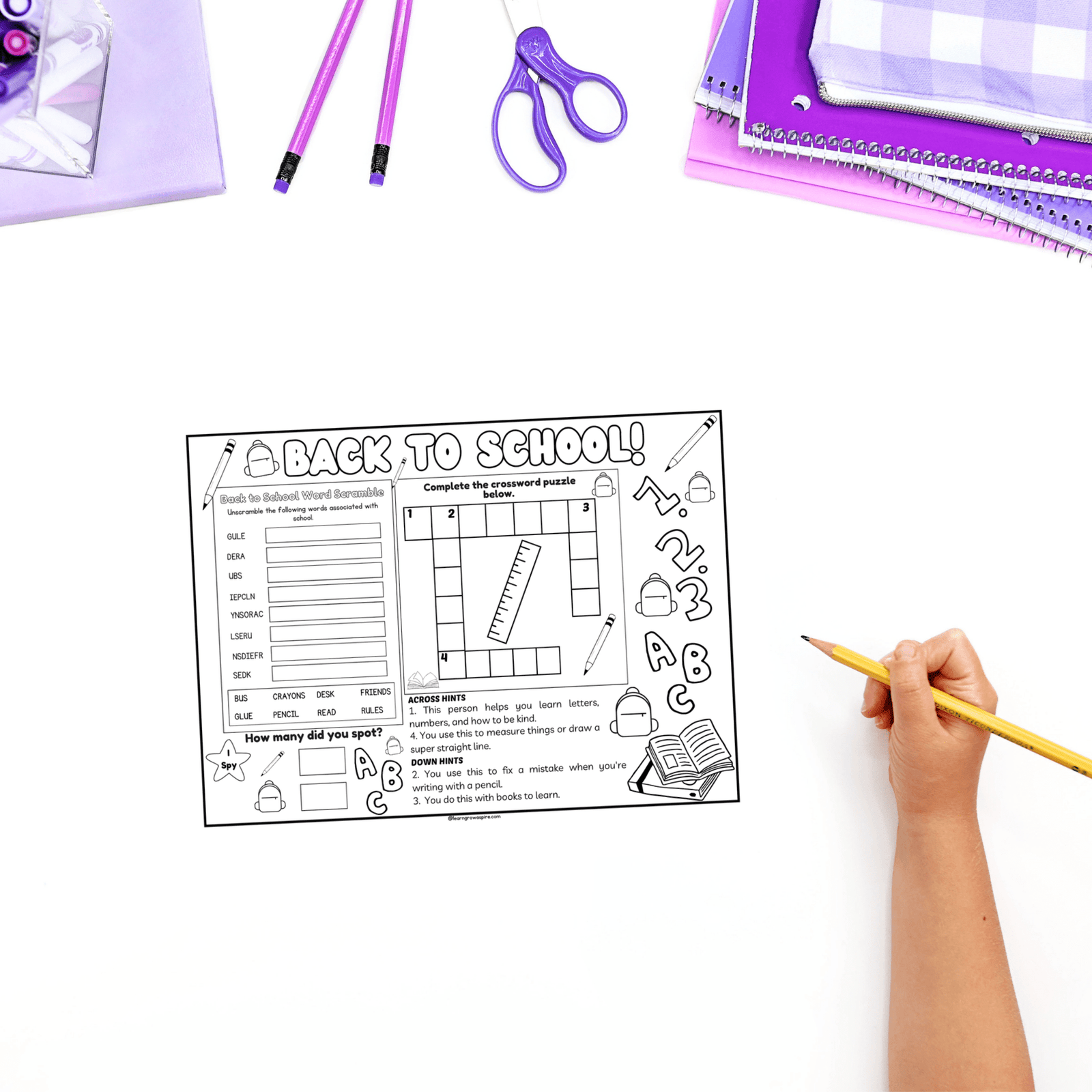 A Fun Back to School Activity Mat For Your Students | Learn Grow Aspire