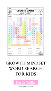 Growth Mindset Word Search Free Printable | Learn Grow Aspire