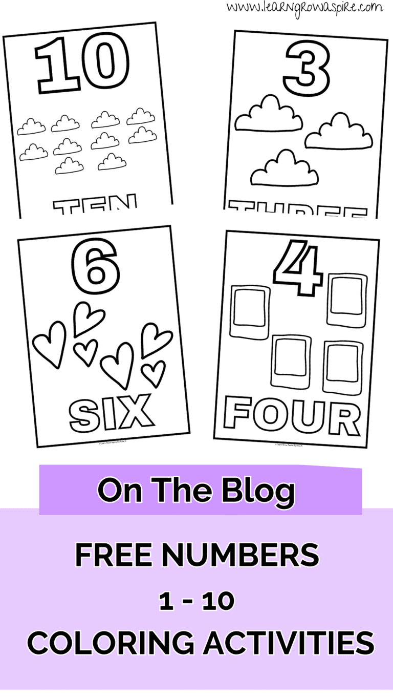Number Coloring Pages 1-10 PDF FREE Download | Learn Grow Aspire