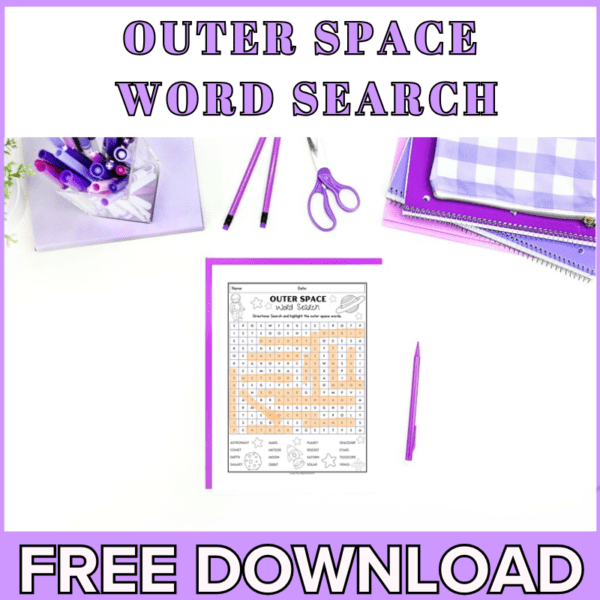 Free Space Word Search For Kids Printable | Learn Grow Aspire