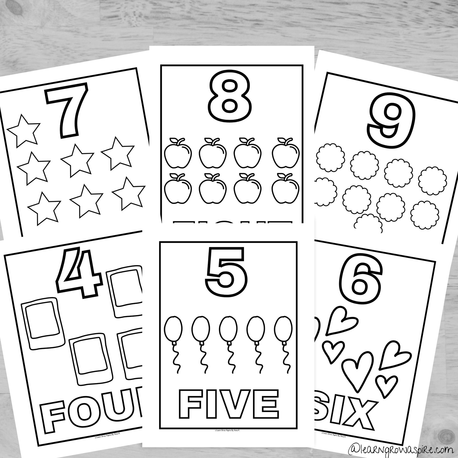 Number Coloring Pages 1-10 PDF FREE Download | Learn Grow Aspire