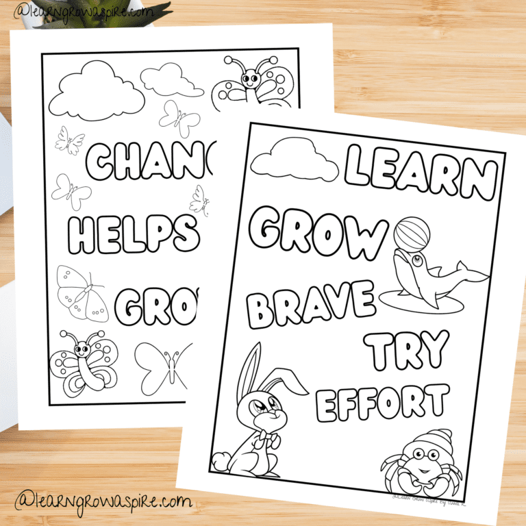 Free Printable Growth Mindset Coloring Pages For Kids | Learn Grow Aspire