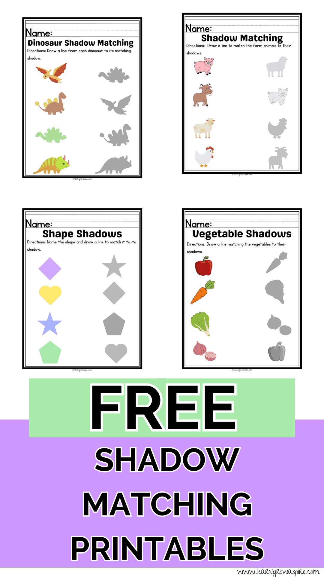 Free Printable Shadow Matching Worksheets